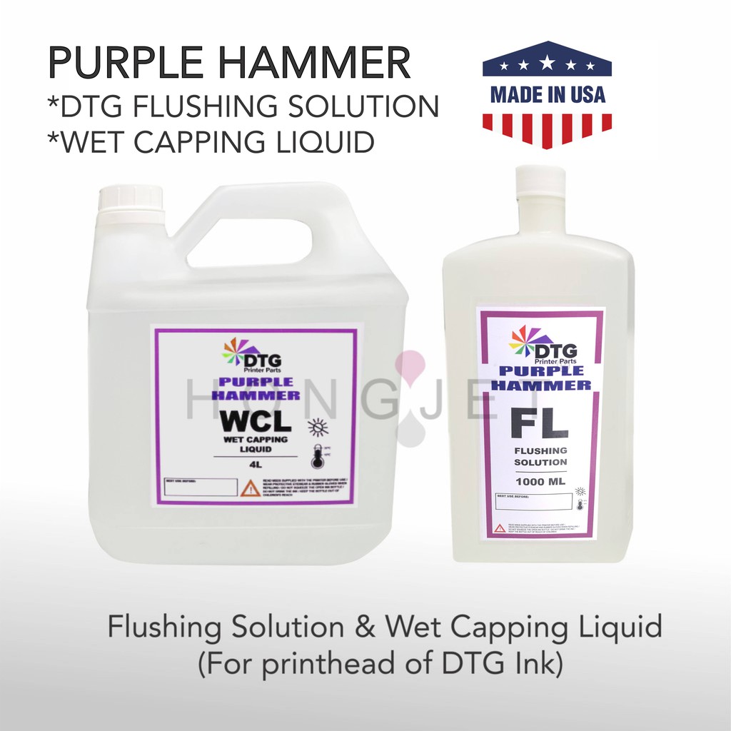 USA Purple Hammer Cleaning Solution / Flushing Liquid for DTG Printer ...