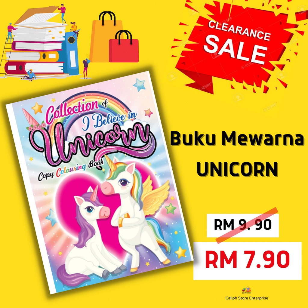 LAST STOCK CLEARANCE!! Buku Mewarna Unicorn | Copy Coloring Book ...