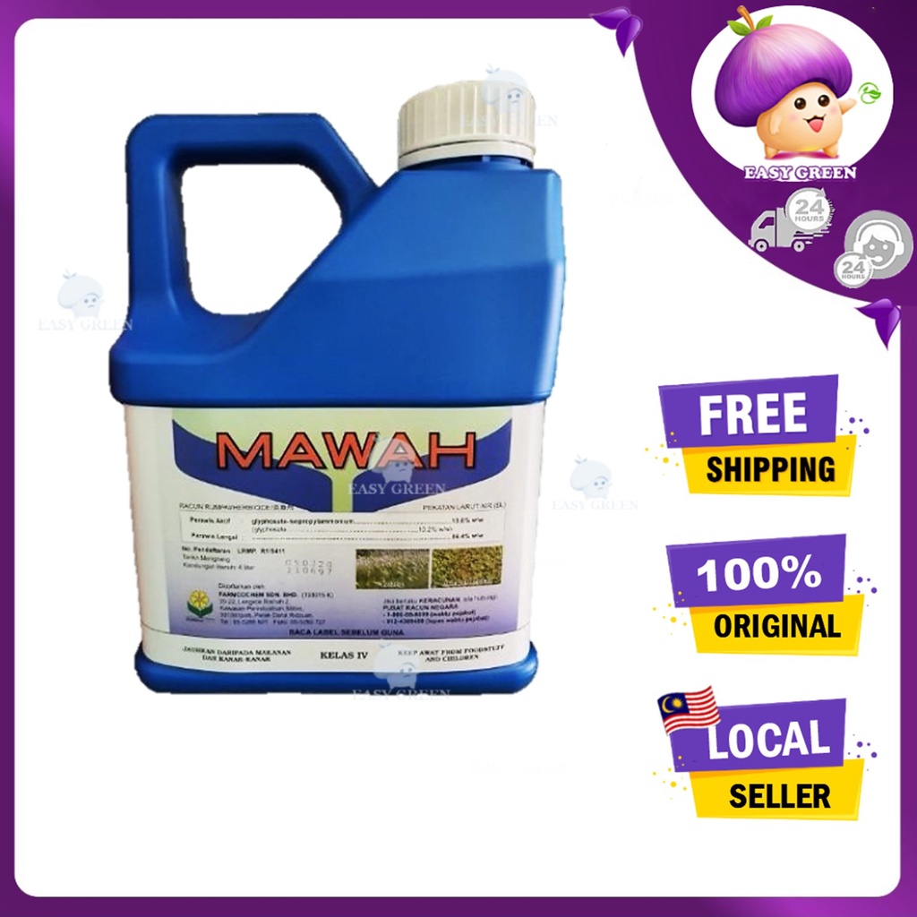 4L MAWAH (Glyphosate 13.6%) HERBICIDE/RACUN RUMPUT LALANG WEED KILLER ...