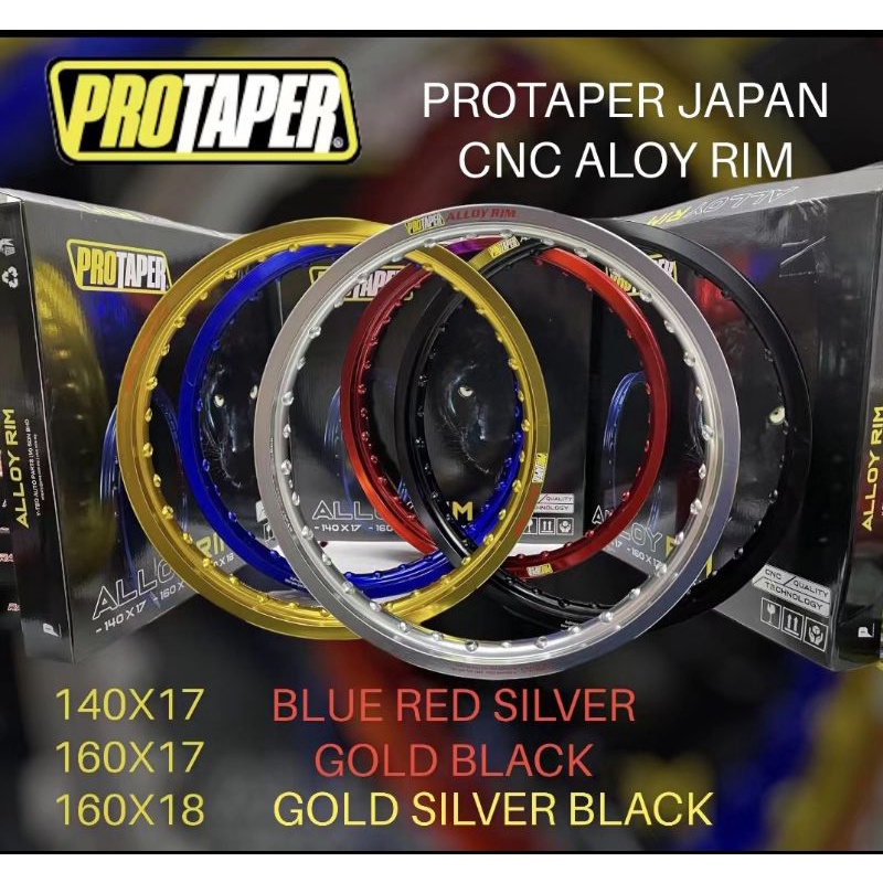 PROTAPER JAPAN CNC ALLOY RIM 160*18 black silver gold | Shopee Malaysia