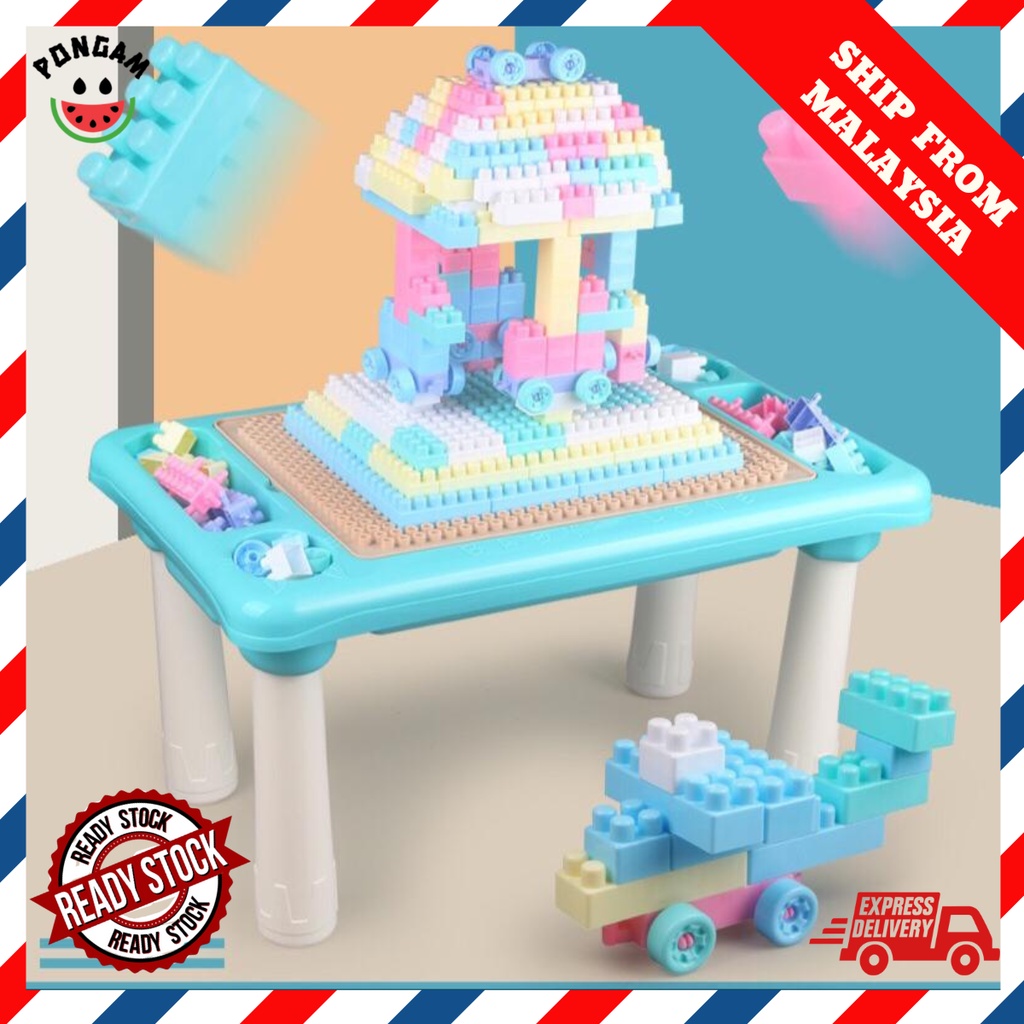 Multipurpose Table Blocks with 200pcs Kids DIY Building Bricks Children ...