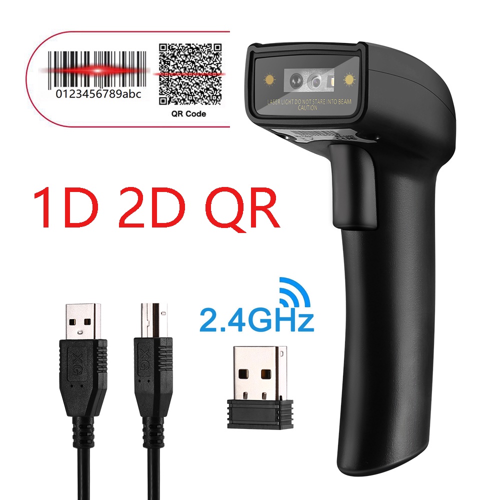 Nexanic Handheld Wireless 2.4Ghz Barcode Scanner USB Screen Mobile ...