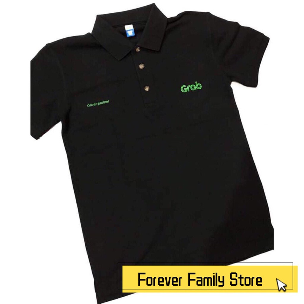 EMBROIDERY LOGO BLACK POLO SHIRT FOR GRAB DRIVER | Shopee Malaysia