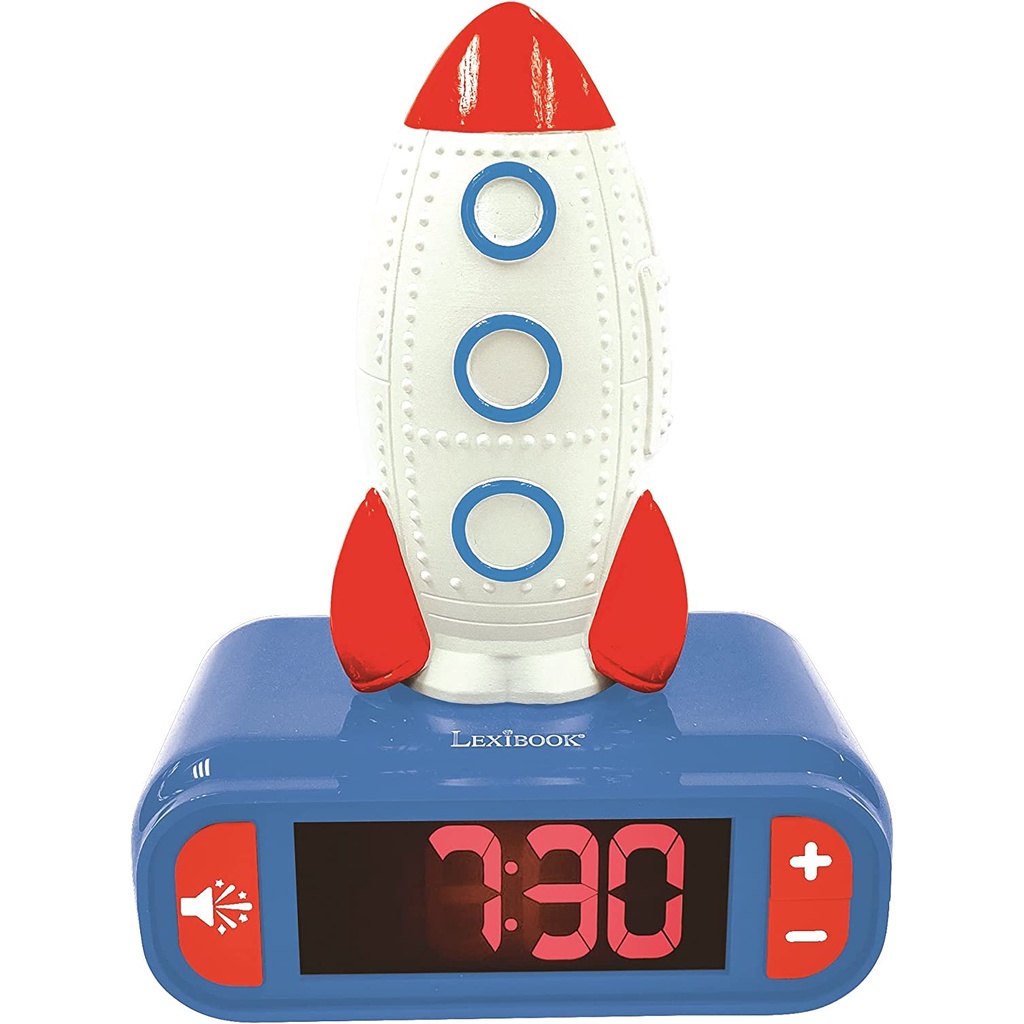 LEXiBOOK - Rocket Digital Alarm Clock for Kids with Night Light Snooze ...