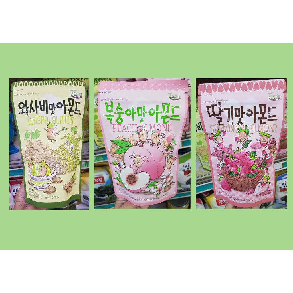 Korean Almonds (Wasabi, Strawberry, Peach) | Shopee Malaysia