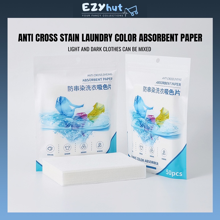 50pcs Laundry Anti Dye Color Absorbent Paper Anti Staining Clothes Nano ...