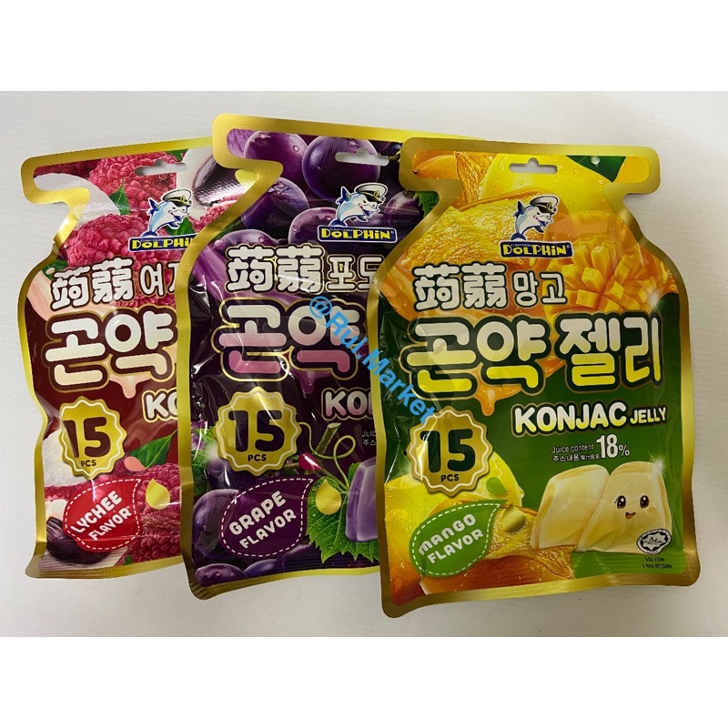 CAPTAIN DOLPHIN KONJAC JELLY - LYCHEE / GRAPE / MANGO 300G (20G x 15PCS) | Shopee Malaysia