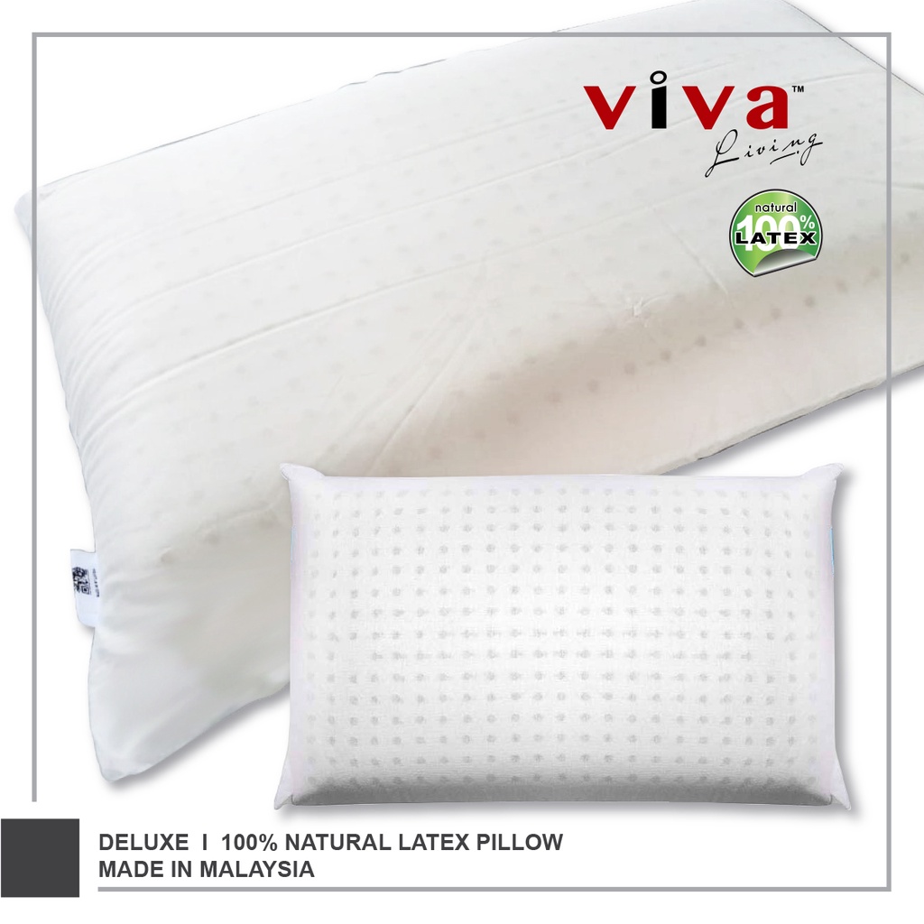 Viva Living Deluxe Pillow Bantal 100% Natural Latex Anti Dust Mite 1 ...