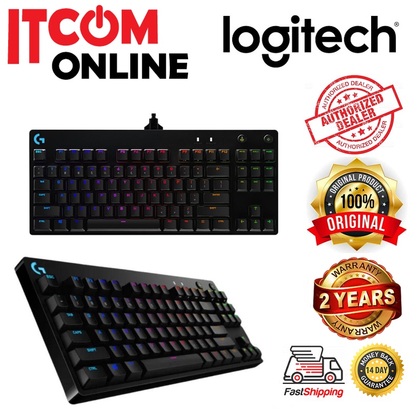 LOGITECH PRO TENKEYLESS MECHANICAL RGB USB WIRED GAMING KEYBOARD (920 ...