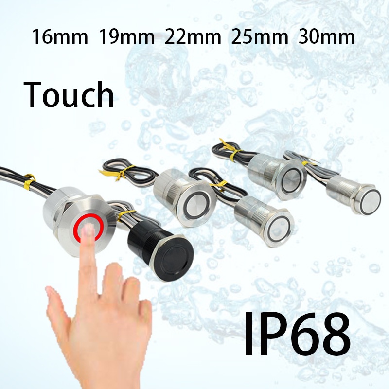 IP68 Touch Switch Electric Waterproof Power 12v Led Light Momentary ...