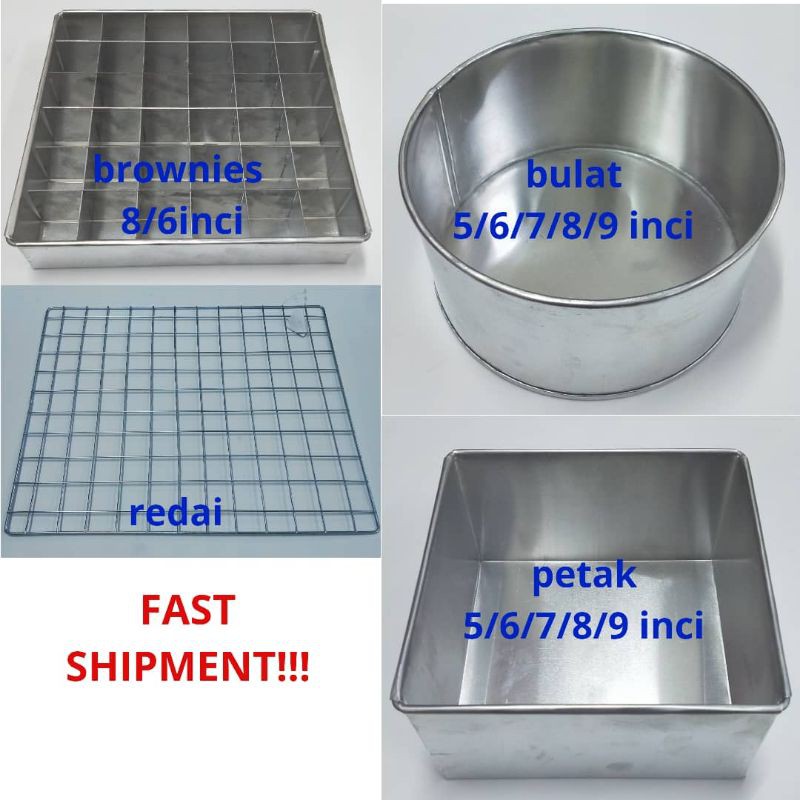 loyang petak loyang bulat loyang kek lapis loyang tinggi acuan kek cake mold 5 6 7 8 9 inchi ...