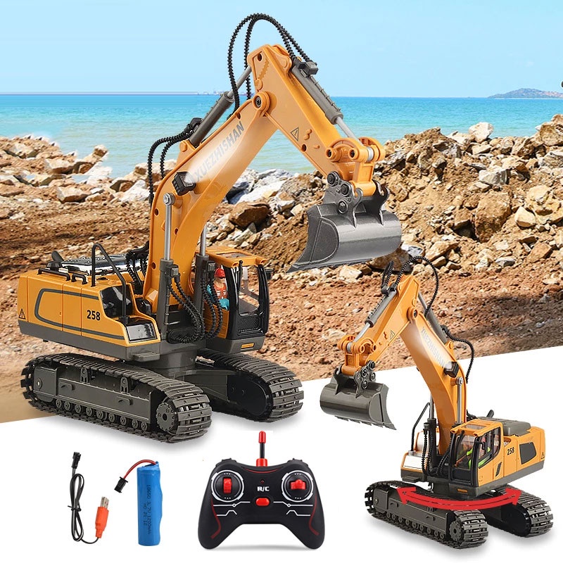6 CHANNEL Die Cast RC Excavator Remote Control Car Kereta Control Kapal ...