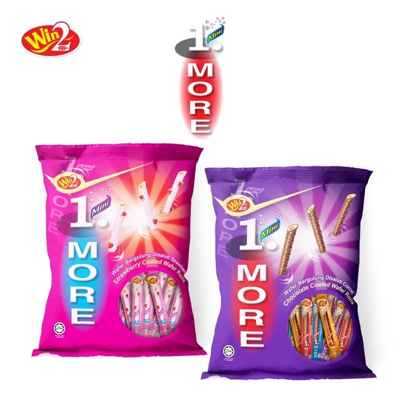 Win2 - MINI 1 MORE - CHOCOLATE/ STRAWBERRY COATED WAFER ROLLS 360G ...