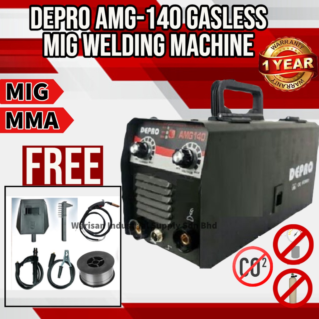 DEPRO AMG140 Gasless MIG Welding Machine 2 in 1 Gasless MIG | Shopee ...