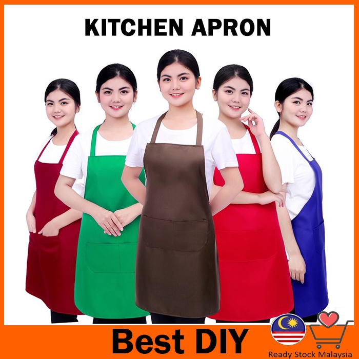 Hang Neck Apron Kitchen Apron Waterproof Oilproof Apron Unisex Pocket ...
