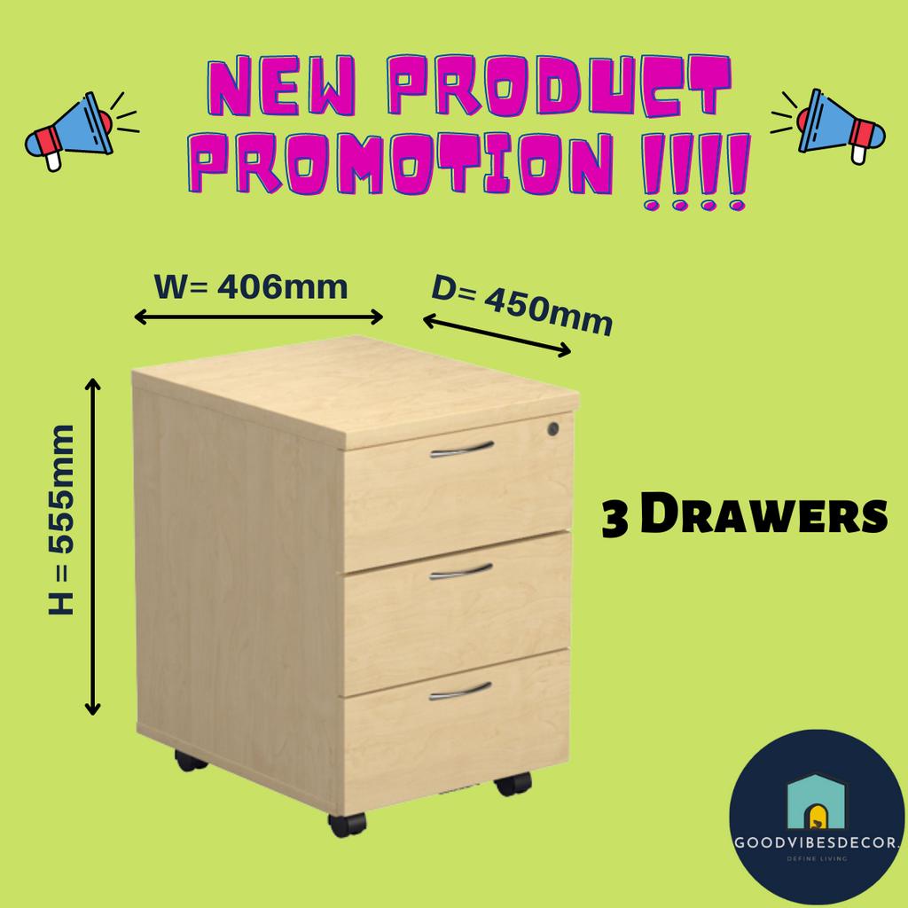 3D Mobile Pedestal | 3 Drawers | Office Cabinet with Lock | Office ...