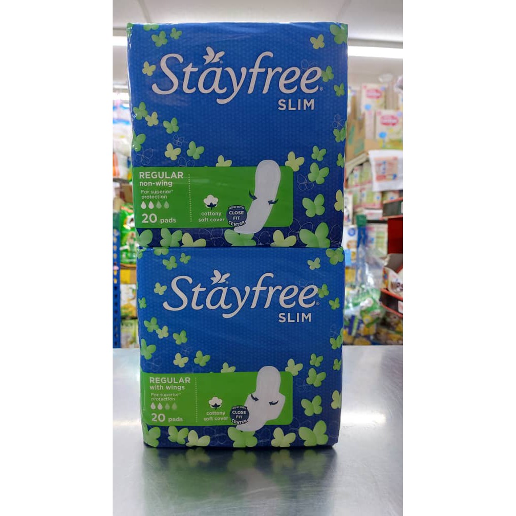 Stayfree Slim Regular 23cm (With Wings/Non-Wings)(20 Pads) | Shopee ...