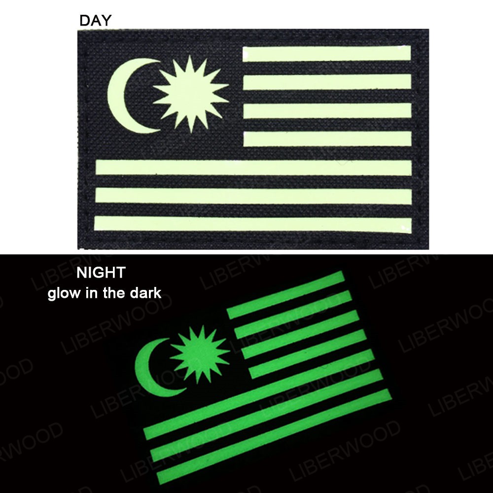 Malaysian Flag Embroidered Patches Skull Tactical Army Military Morale Patch Emblem Malaysia ...