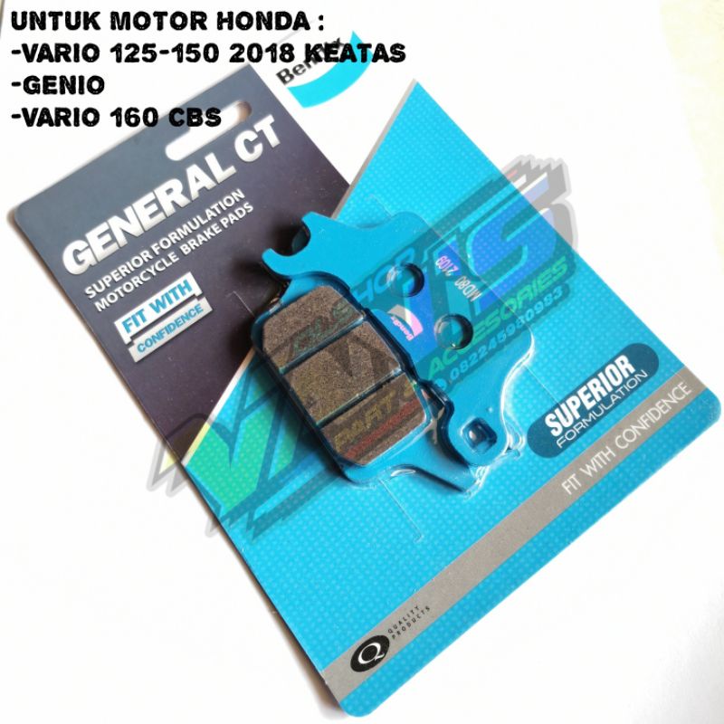 Bendix FRONT-REAR Brake Pads for Vario 160 CBS, All New Vario 125-150 ...