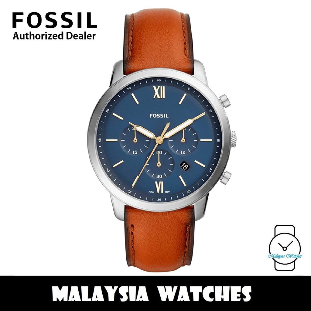 (OFFICIAL WARRANTY) Fossil FS5453 Neutra Chronograph Dark Blue Dial ...