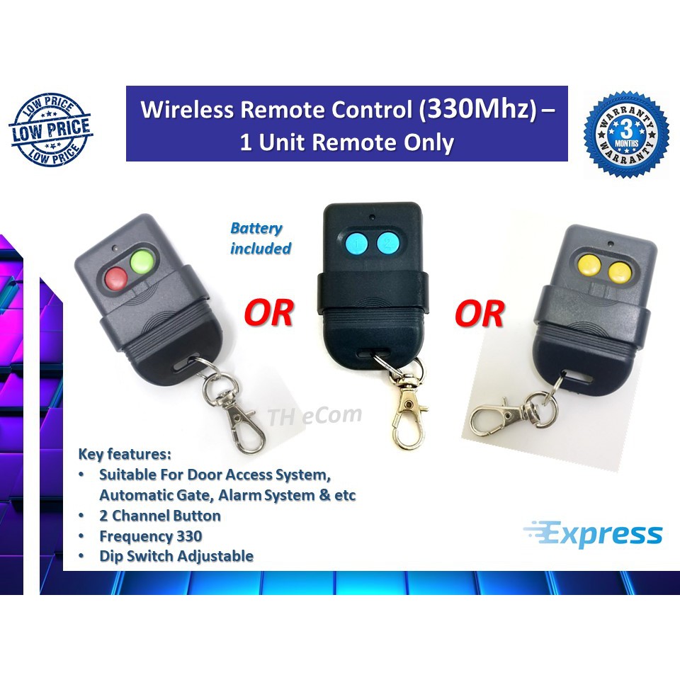 Autogate Door Wireless Remote Control 330Mhz DIP Switch Auto Gate ...