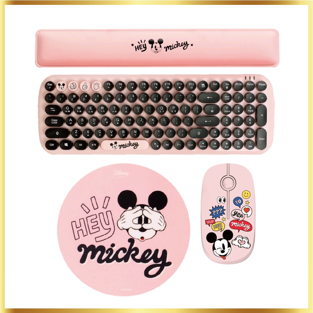 ROYCHE Mickey Mouse Retro Wireless Keyboard & Mouse Set | Shopee Malaysia