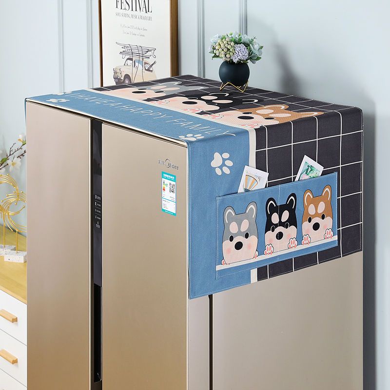 Double Door Refrigerator Cover Cloth Washing Machine Dustproof Sunscreen Cover Cloth Microwave ...