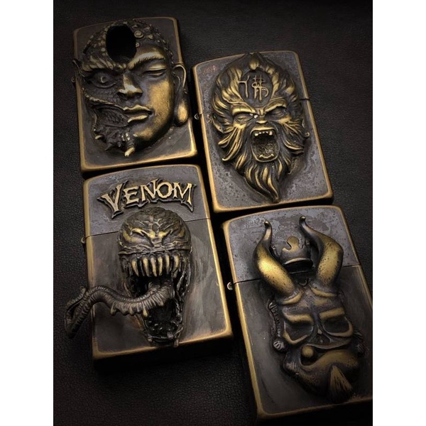 Handmade DIY kerosene lighter pure copper brass stamps do old drug ...