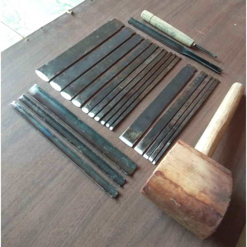 KAYU 20pcs Sharp Steel Wood Carving Inlay Plus Hammer | Shopee Malaysia