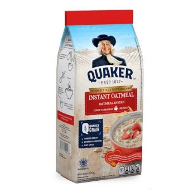 MERAH Quaker Oatmeal instant 200 grams (red packaging) | Shopee Malaysia