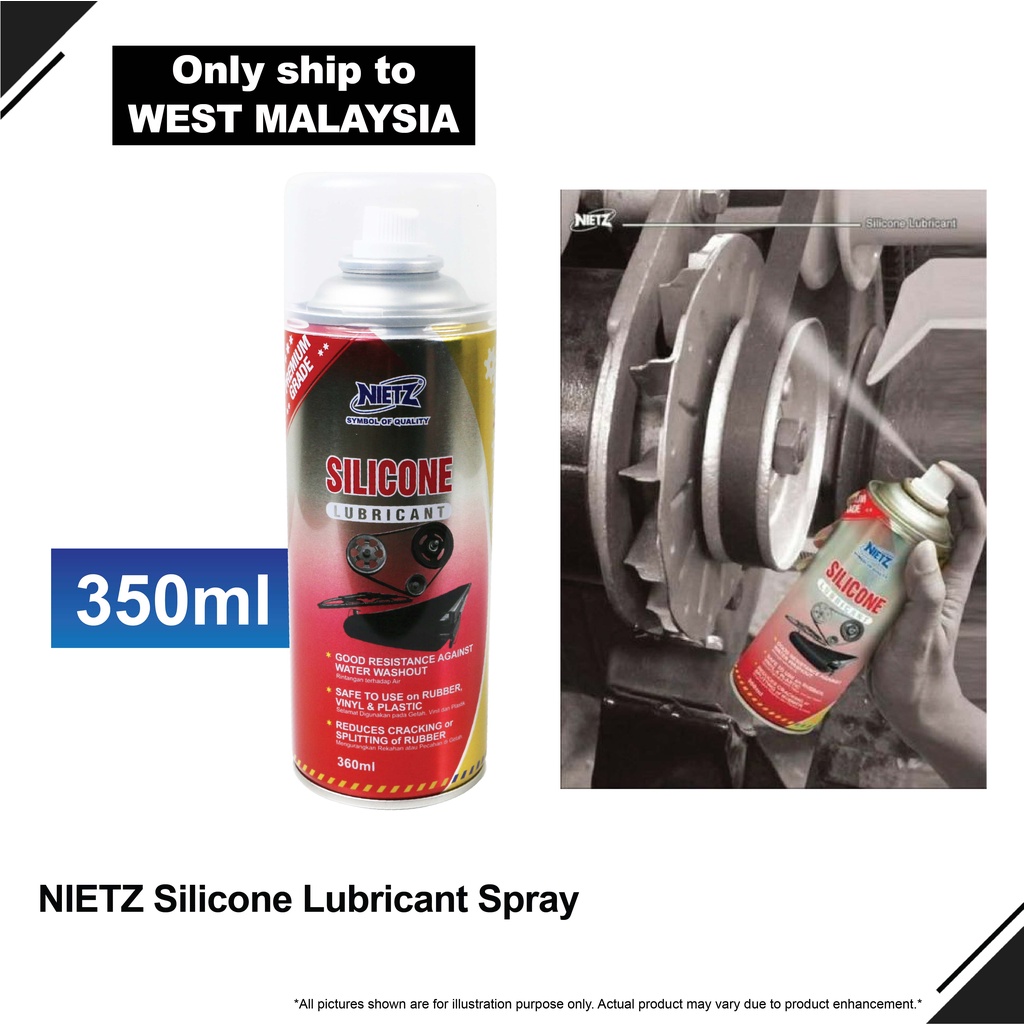 NIETZ Silicone Lubricant Spray for Rubber, Vinyl and Plastic, Reduces ...