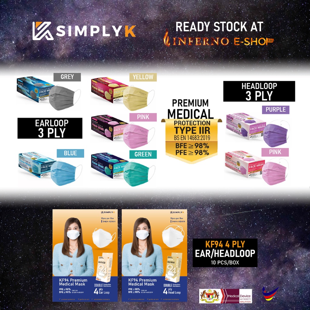 Simply K 50 pcs Headloop / Earloop facemask | Shopee Malaysia