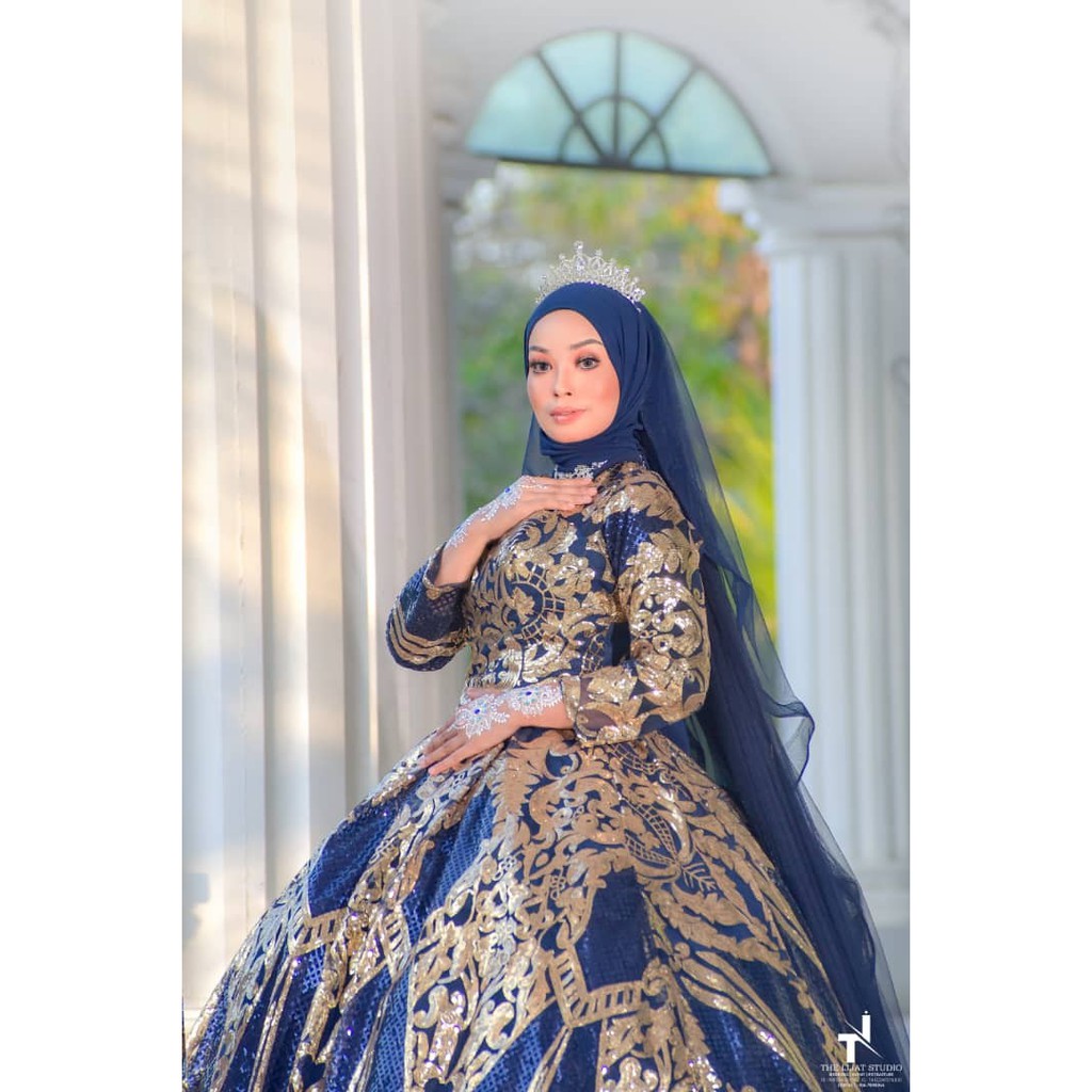Pre order blue red long sleeve gold sequin off shoulder wedding prom ...