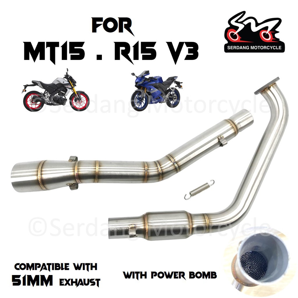 Yamaha MT15 R15 V3 R15M Full Exhaust System Pipe Piping Manifold with ...