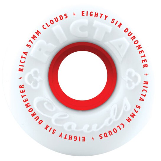 Ricta Clouds Red 53mm OR 55mm OR 57mm/86a Skateboarding Wheels (7241021 ...