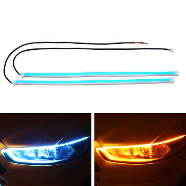 2pcs 12V Led DRL Daytime Running Lights Turn Signal DRL Led Strip Car Light Accessories Brake ...