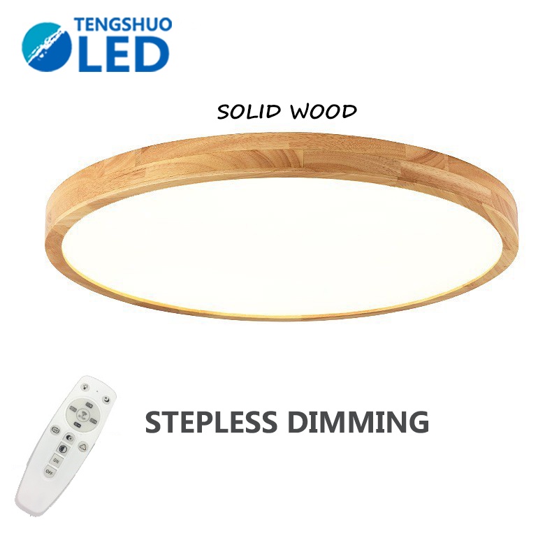 TengShuo LED Ultra-thin Solid Wood Tricolor dimmable Ceiling Light ...
