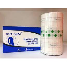 NUR CARE TRANSPARENT PU DRESSING ROLL 10CM X 10M E:2/2027 nurcare ...