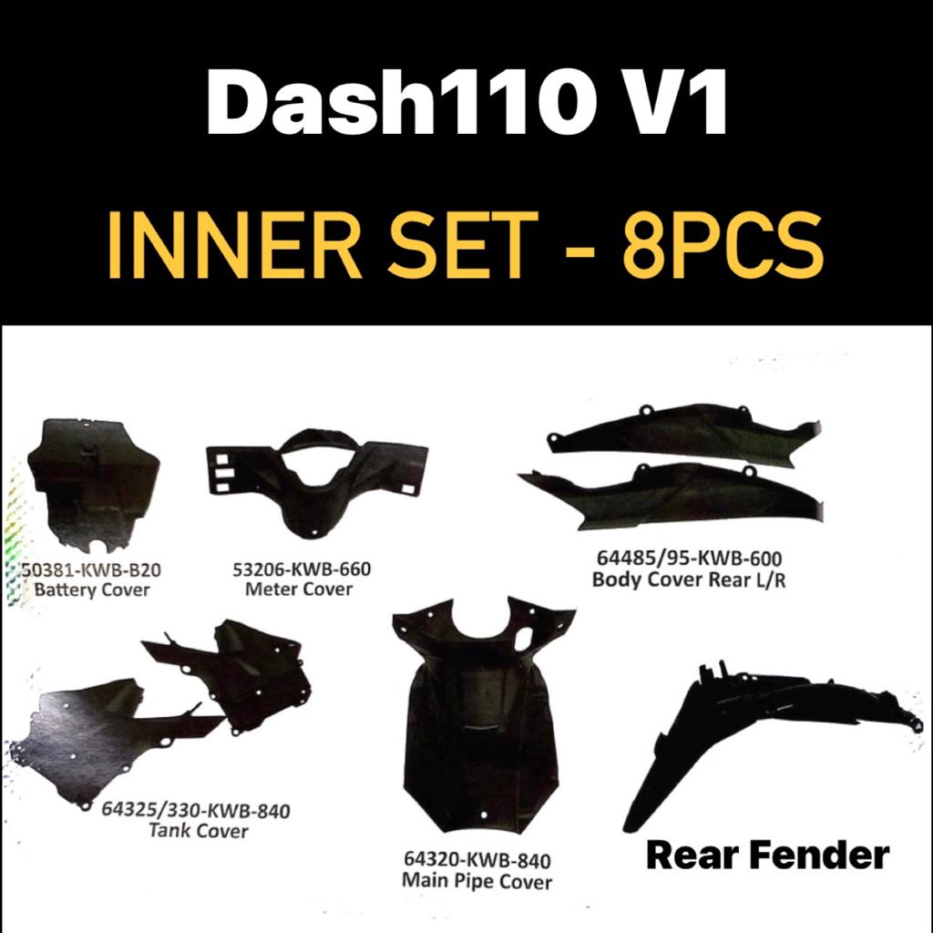 HONDA DASH110 V1 DASH INNER COVER SET WAVE DASH OLD MODEL INNER COVER HITAM CAVER METER CENTER ...