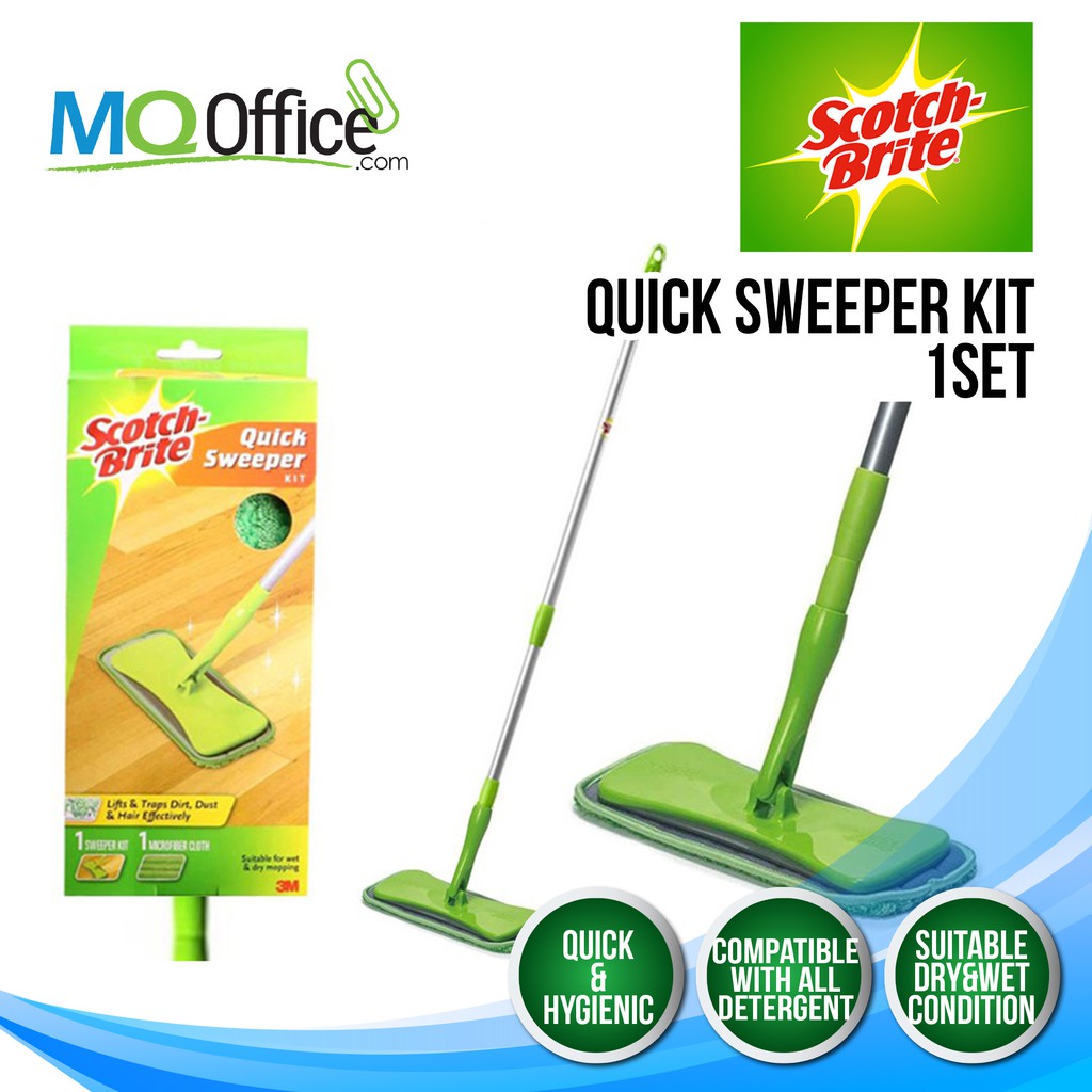 3M SCOTCH-BRITE QUICK SWEEPER KIT Sweepers Mop Scotch Brite MQOFFICE ...