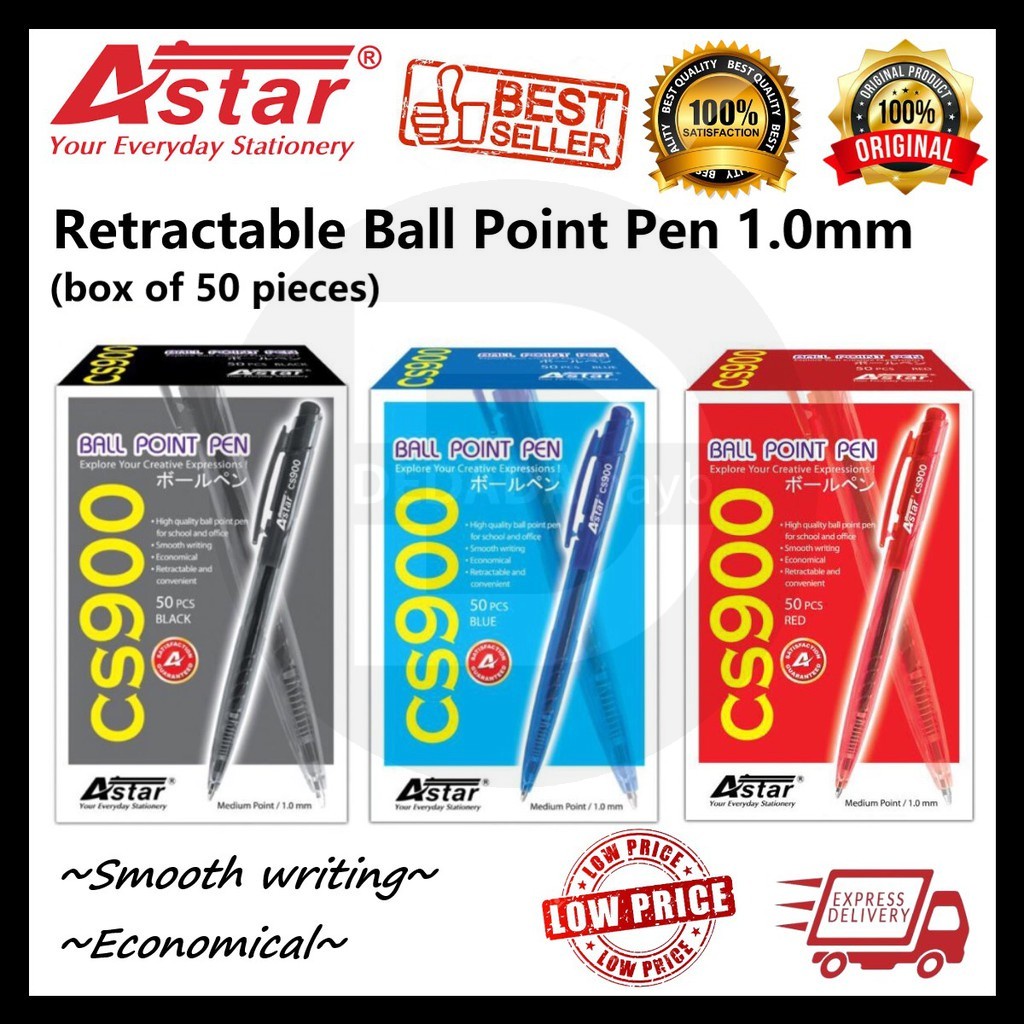 Astar Retractable Ball Pen CS900 (box of 50pcs) | Shopee Malaysia