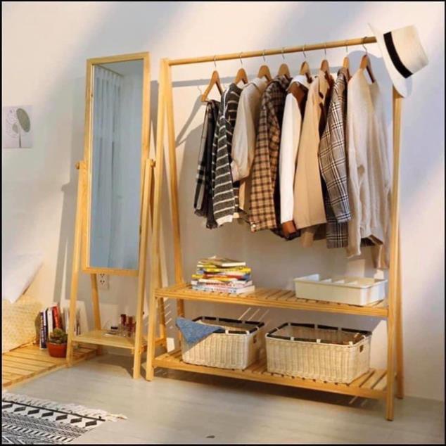 Vintage Style Bedroom Clothes Hanger With Letter a 2-Storey MDF Wood ...