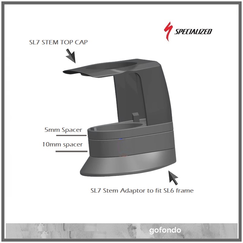 Specialized SL6 FRAME Headset Converter For S-Works Tarmac SL7 Stem ...