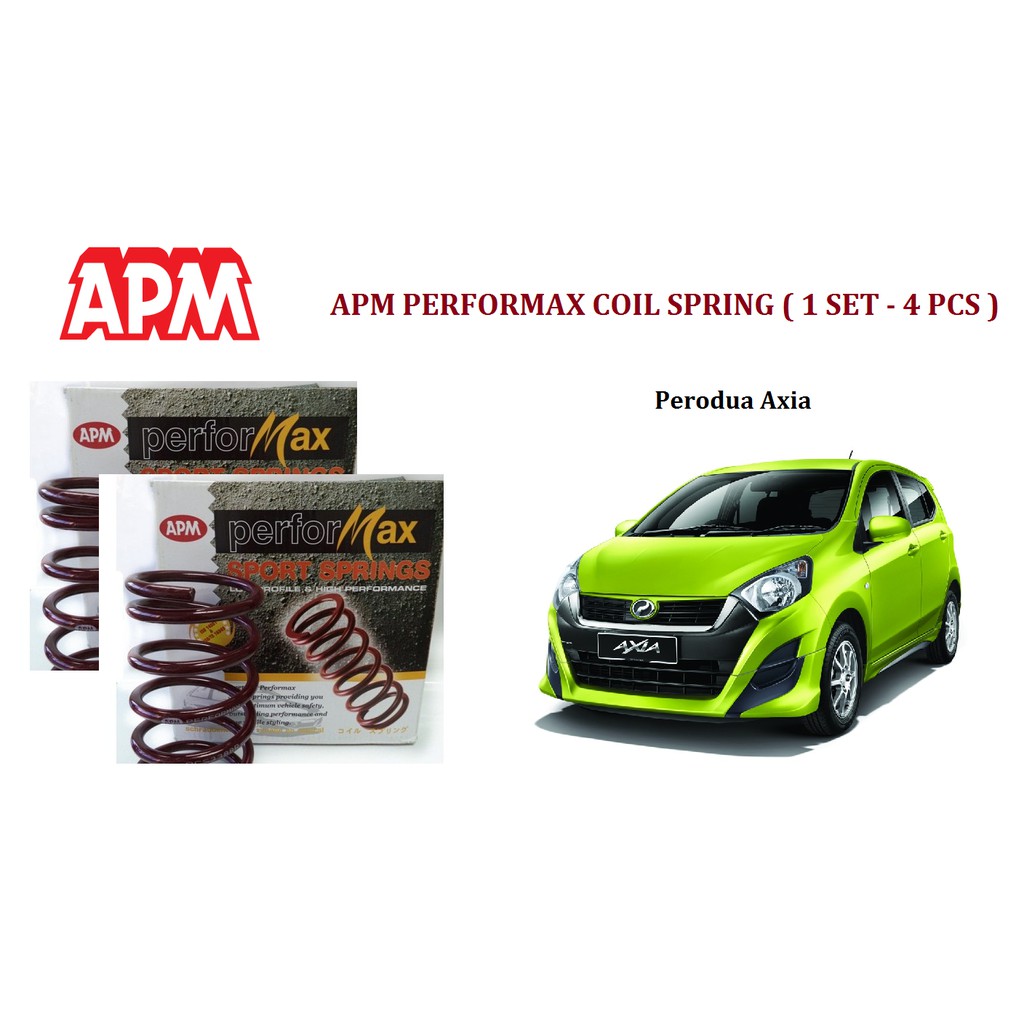 Perodua Axia APM Performax Sport Coil Spring Suspension Set | Shopee ...