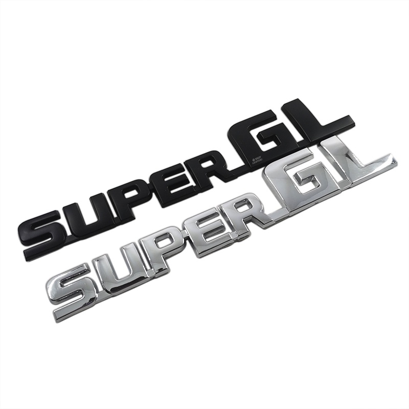 1 x ABS Chrome Black SUPER GL Logo Letter Car Side Rear Trunk Emblem ...