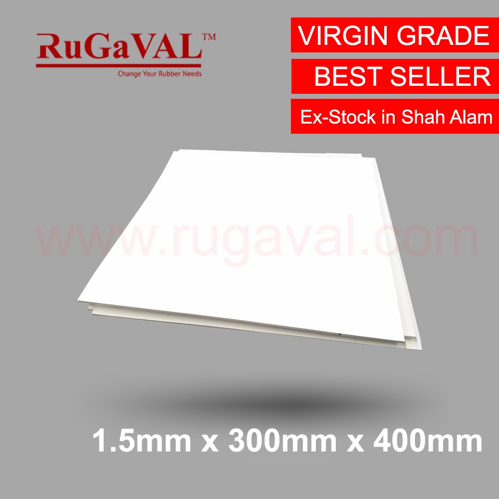 PTFE Teflon Sheet I 1.5mm(Thick)x300mm(WIdth)x400mm(L) I White Plate ...