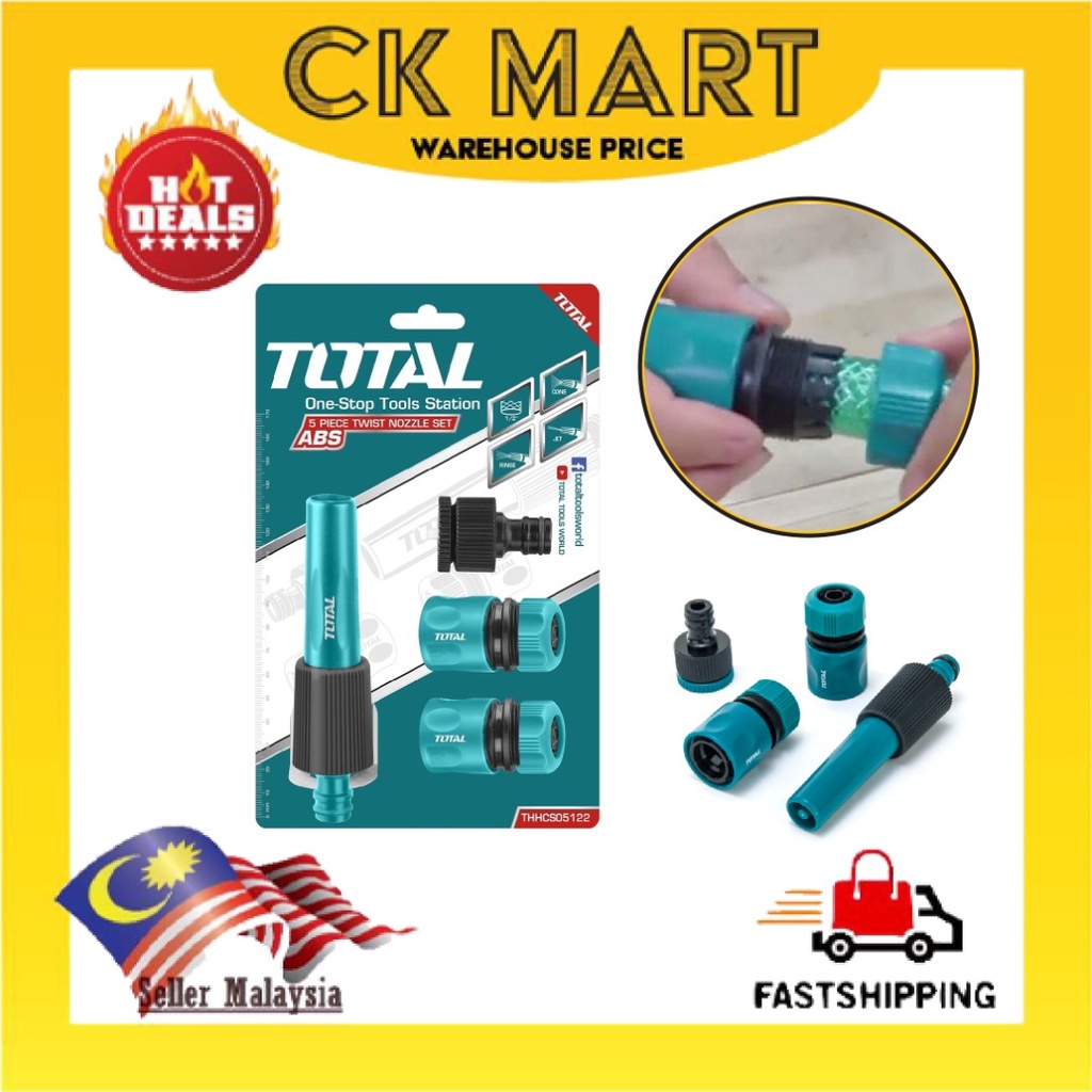 TOTAL 5PCS HOSE CONNECTOR WITH TWIST NOZZLE SET - THHCS05 / Total 3pcs ...