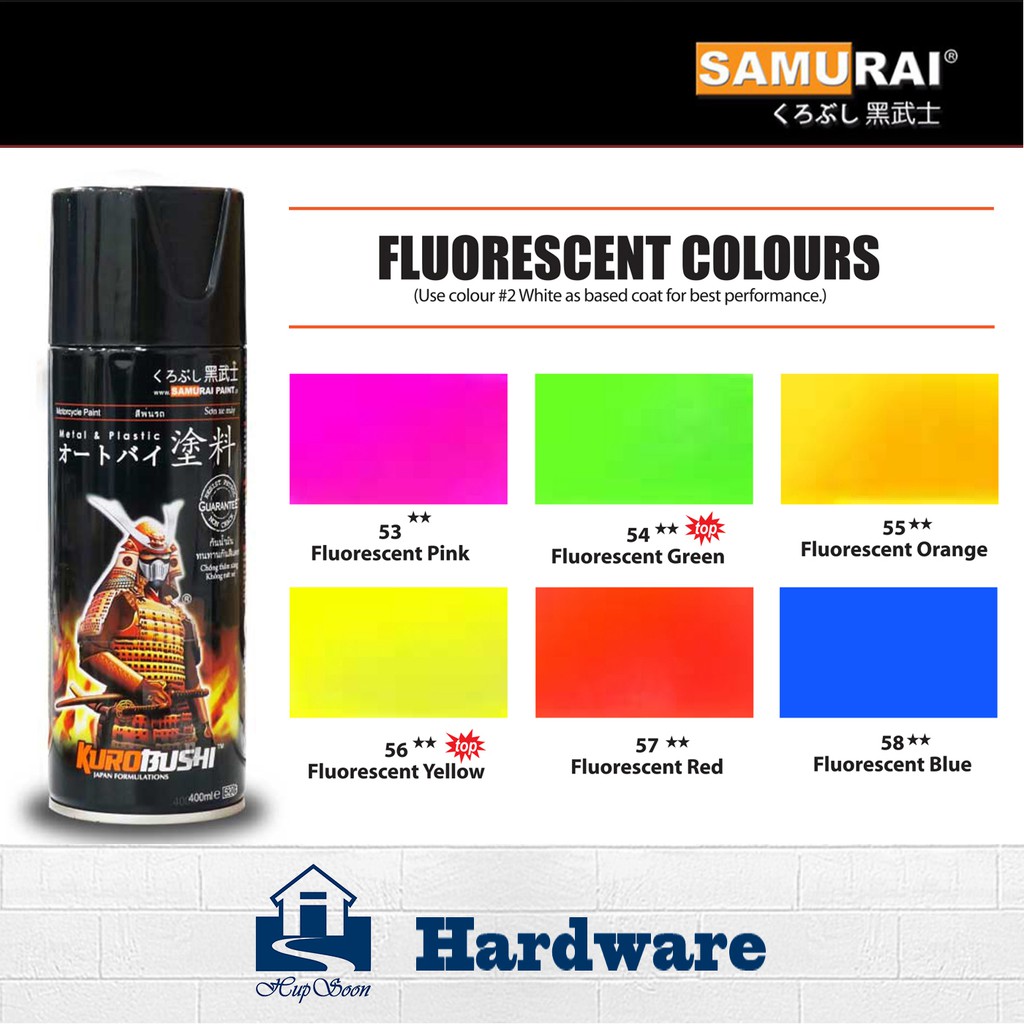 SAMURAI Spray Paint 400ML Fluorescent Colour Fluorescent Pink/Green ...