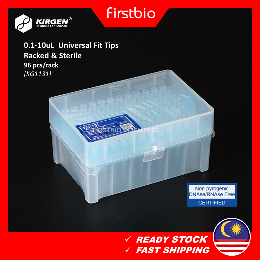 KIRGEN Universal Fit Tips Non-filtered 0.1-10uL Clear Pipette Tips ...