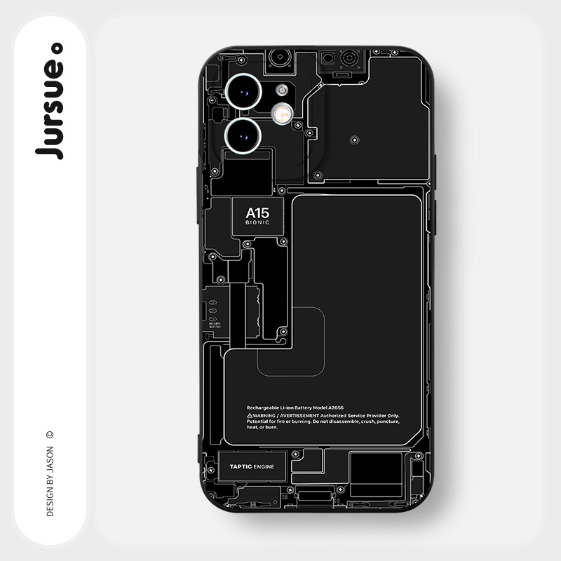 JURSUE Soft Silicone Funny Aesthetic Shockproof Square Phone Case Cover ...